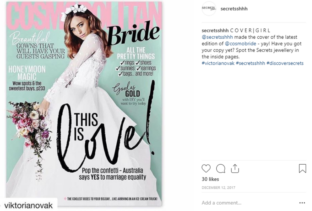 Secrets Shhh featured in Cosmopolitan Bride – Secrets by Amaar